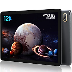 2024 Newest 10.1 Inch Android 12 Tablet with 8GB RAM 256GB ROM 1TB Expand,2.0Ghz Octa Core Tablet,1280*800 HD IPS Display,5+2MP,8 Hour Battery,2.4/5G WiFi,Bluetooth 5.0,Hotspot,FM,GPS(Gray)