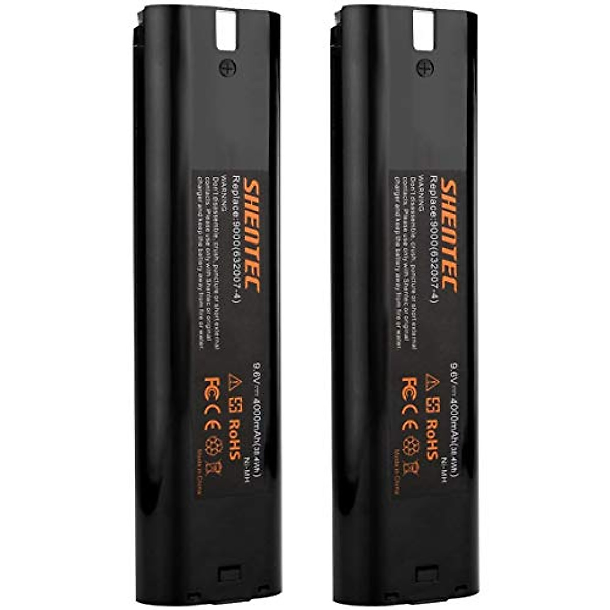 Shentec Upgraded 2 Pack 9.6V 4.0Ah Battery Compatible with Makita 9000 9033 6095d da391d kr23/43 9600 6096d 9001 9002 192696-2 193890-9 632007-4, Ni-MH Battery Pack