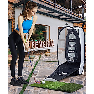 Golf Net Backyard Home Indoor Practice Hitting Chipping 2 Target and Ball Swing Kids Training Aids
