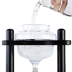 Yama Glass Cold Brew Maker I Ice Coffee Machine With Slow Drip Technology I Makes 6-8 cups (32oz), Large Capacity Cold Brew Coffee Tower, Black