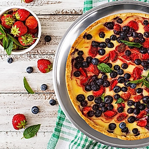 BEENIFIC Deep Dish Pizza Pan,Stainless Steel Pizza Tray Pizza Pan for Oven10-12-14-16Inch (14x1.8inch)