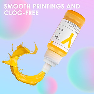 HTVRONT Sublimation Ink Refill for ET2720 ET15000 ET2750 WF7710 WF7720 WF2750 Inkjet Sublimation Printers Press Transfer on Mugs, Pillows, Plates, T-Shirts etc（427ml/4 Colors/Autofill/ICC-Free）…