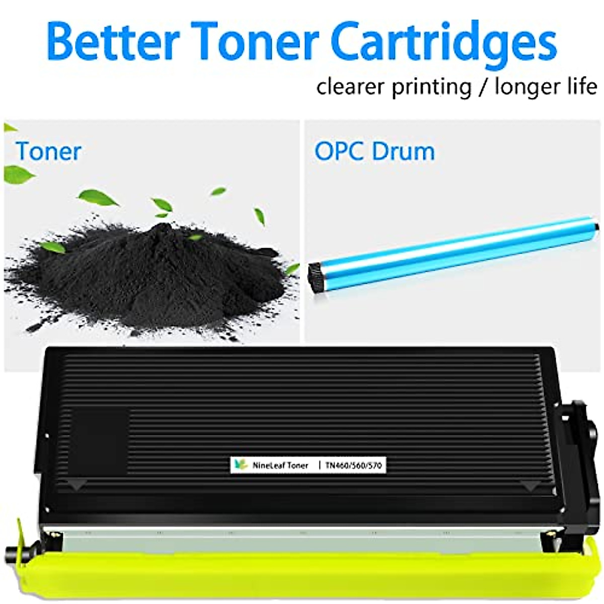 NineLeaf 1PK Toner Cartridge & 1PK Drum Unit Replacement Compatible for Brother TN570 TN-570 DR510 DR-510 Work with DCP 8040 8045D HL 5140 5150D 5170DN 5170DLT MFC 8220 8440 8640D 8840DN Printer