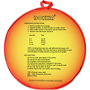 DOKKIA Tortilla Warmer Taco 12 Inch Insulated Cloth Pouch - Microwavable Use Fabric Bag to Keep Food Warm (12 Inch, Sunburst Sunflower Burrito Taco Tuesday Party)