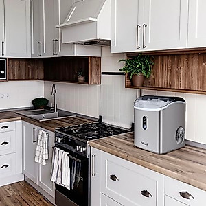 Newair Nugget Countertop Ice Maker Machine | 26 lbs. | Sonic Ice Maker in Stainless Steel, Self-Cleaning Function, Refillable Water Tank, Perfect Canes Ice for Kitchens, Offices, Home Coffee Bars