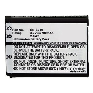 Synergy Digital Camera Battery, Compatible with Nikon Coolpix S6900 Digital Camera, (Li-ion, 3.7V, 700mAh) Ultra High Capacity, Replacement for Nikon EN-EL19 Battery