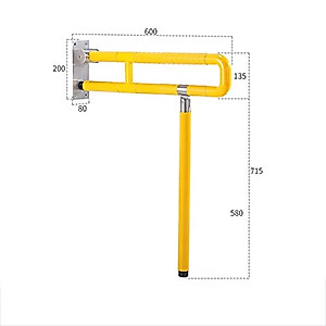 CRODY Folding Handicap Grab Bars Rails Toilet Handrails, Bathroom Grab Bar, U-Shaped Armrest, Wall-Mounted Straight Hair Towel Rack, Sturdy Stainless Steel Shower Safety Handle for Bathtub, Toilet, Ba
