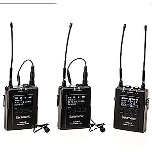 Saramonic Advanced 2-Person Wireless UHF Lavalier System with Dual Camera-Mount Receiver, Premium DK3A Lavaliers, Li-Ion Power, Hard Case & More (UwMic9S Kit 2),UWMIC9S-KIT2,Black