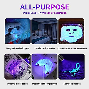 LELUOHQ Black UV Handheld Flashlights,9 LED Mini Light 395nm,Portable Pet Stain Detector for Pet Urine,Bed Bugs