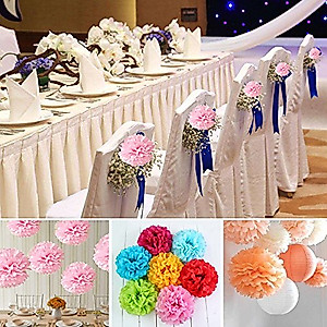 10pcs Tissue Hanging Paper Pom-poms Flower Ball Wedding Party Outdoor Decoration, Hmxpls Premium Tissue Paper Pom Pom Flowers Craft Kit(Pink)
