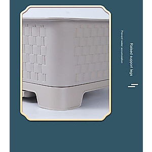 Taqargzy with lidDish Drainer Rack Plate, Silverware, Pots and Pans Drying Rack Chopstick Holder Cup Holder,Multifunctional Dish Rack for Kitchen Counter,Dish Rack with Drainboard,(Elegant Gray)