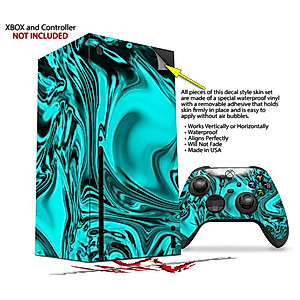 WraptorSkinz Skin Decal Vinyl Wrap compatible with the XBOX Series X Console and Controller - Liquid Metal Chrome Neon Teal (GAMING CONSOLE NOT INCLUDED)