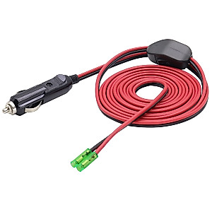 AAOTOKK 12V Male Cigarette Lighter Plug Cable with LED Light,16AWG &10A Fused Replacement Cigarette Lighter Male Plug Adapter to 4mm Interface Leads Plug Extension Cable with Switch(3M/10ft-Leads)