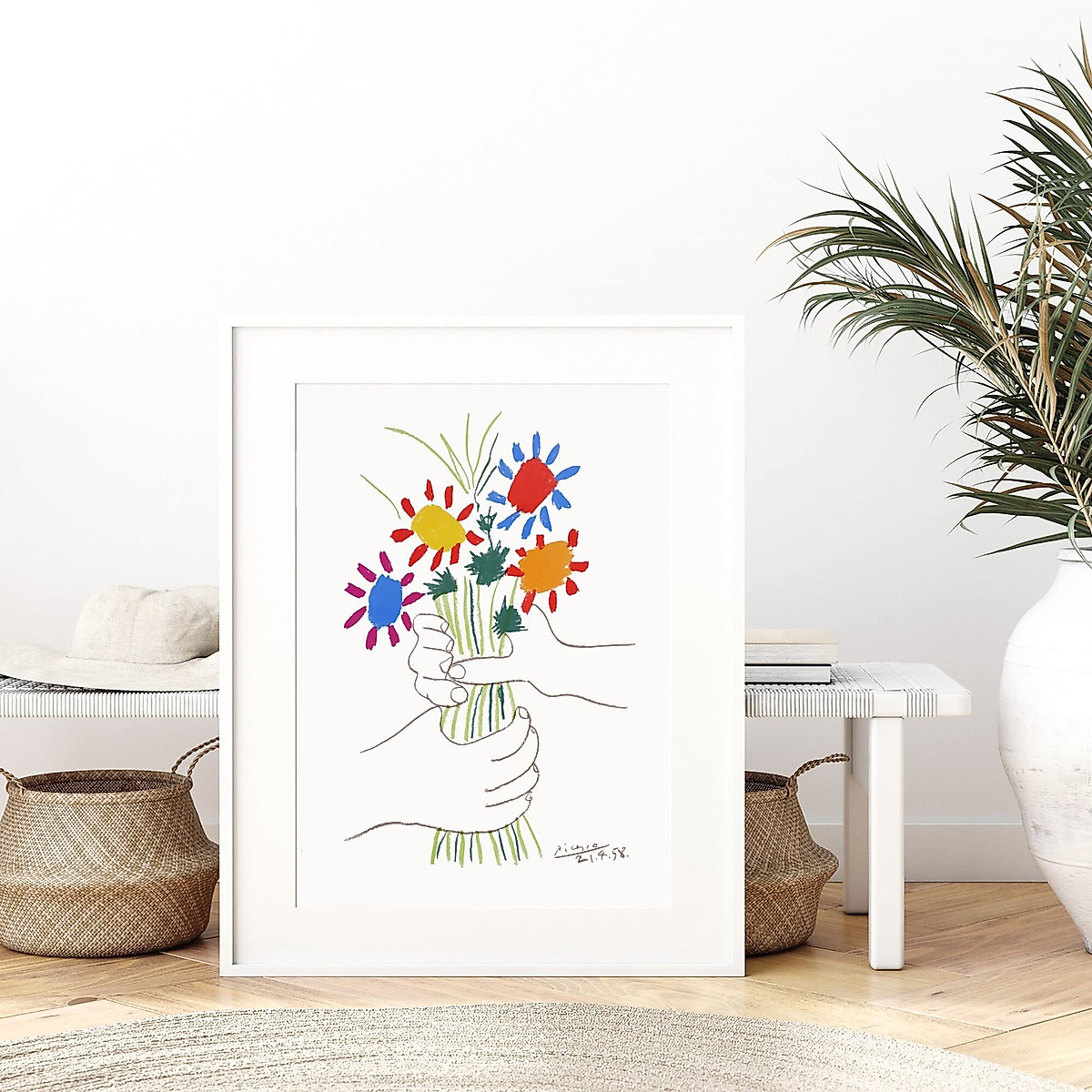Wall Art Print Picasso Print, Picasso Bouquet of Peace Art Print, Picasso Poster, Pablo Picasso Flowers Lithograph, Vintage Poster, Exhibition Poster #PP31 11x17 Inches