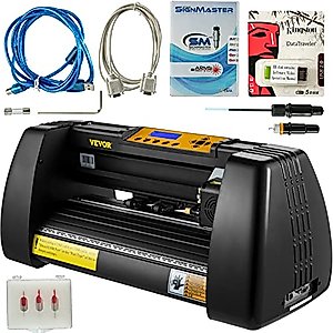 VEVOR Vinyl Cutter Plotter Machine 14” Signmaster Software Sign Making Machine 375mm Paper Feed Vinyl Cutter Plotter with Stand (14” 375mm)