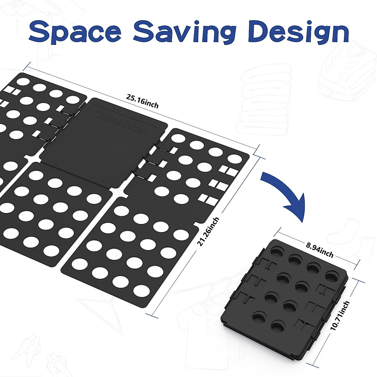 T Shirt Folding Board Shirts Clothes Folder Durable Plastic Laundry Boards,10.23*7.88*1.18 inches Black