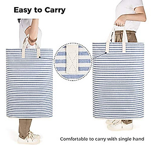 Lifewit 72L Freestanding Laundry Hamper Collapsible Large Clothes Basket with Easy Carry Extended Handles for Clothes Toys, Grey and Blue