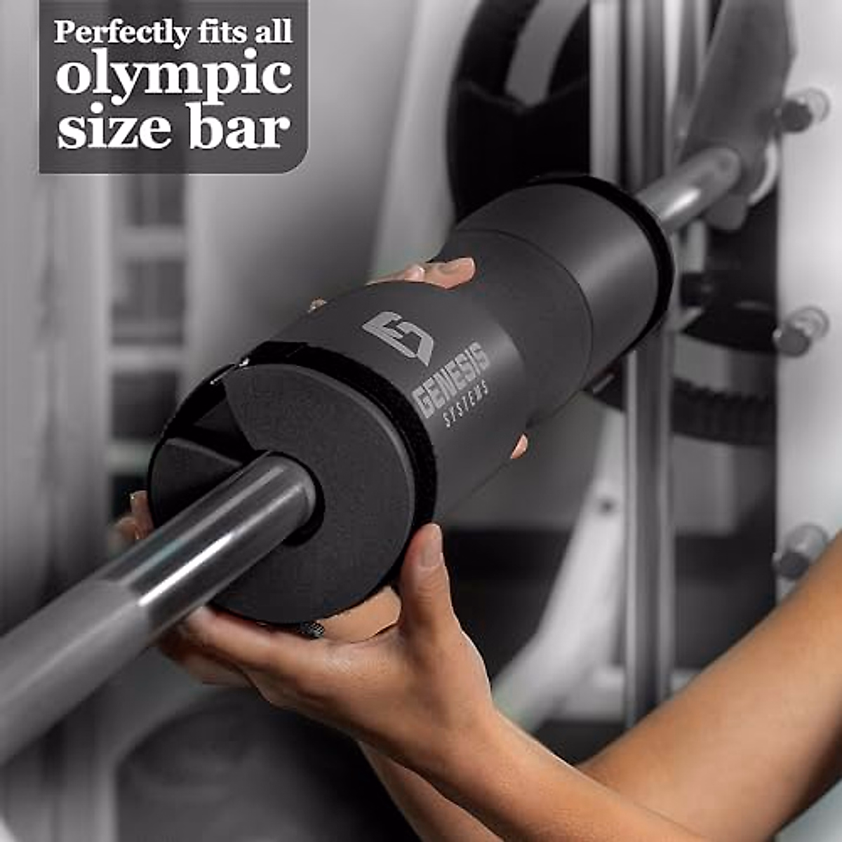 GENESIS SYSTEMS Squat Pad Barbell Pad for Hip Thrusts Squats Lunges Glute Bridge - Foam Pad for Weight Lifting Neck Shoulder Support - Barbell Cushion Hip Thrust Pad for Standard and Olympic Bars