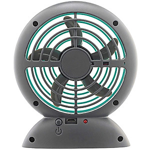 Treva Rechargeable Battery Small Fan - 3.5 Inch Blade USB Charging Port Fan - 3 Speed Circular Cooling Design - Portable Handheld or Personal Desktop Size - Travel Ready (Mint, 1)