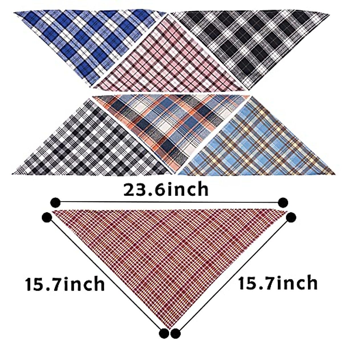 JpGdn 100Pcs/Pack Small Dog Bandana Bulk 24.4*17.3in Pet Bandanas Pack Kerchief Washable Triangle Bibs Head Scarves Scarfs Random Pattern for Boys and Girls Medium Cat Doggy Puppies Grooming Costume