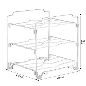 Bextsware 2 PACK Stackable Kitchen Wrap Organizer Rack, Pantry Organization and Storage for Aluminum Foil, Parchment Paper and Plastic Food Bags, White