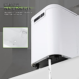 Magshion Ice Maker Countertop with Self-Cleaning, 26lbs/24H, Bullet-Shaped Ice (2 Sizes), Digital Display & Timer, 1.8lbs Ice Storage Capacity, Ice Cube Maker Machine for Home & Kitchen (White)