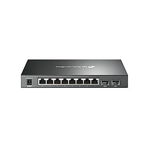 TP-Link TL-SG2210P V3 Jetstream 8-Port Gigabit Smart PoE+ Switch with 2 SFP Slots (Supports 8 Gigabit PoE Ports, 58W Budget, Fanless)
