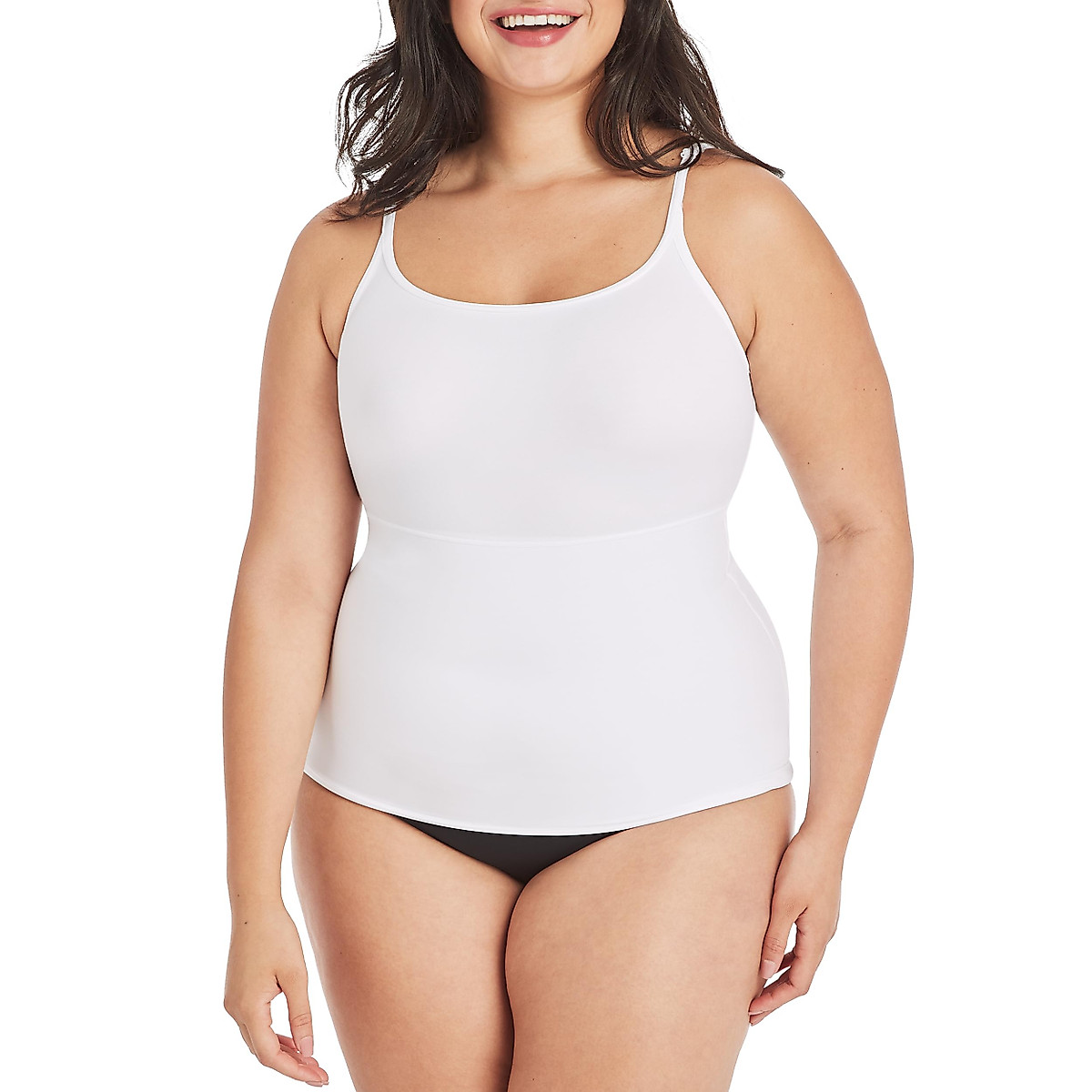 Maidenform womens Long Length Camisole Fl3266 shapewear tops, White, X-Large US