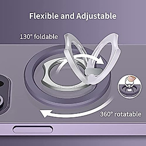 [2 Pack] Magnetic Ring Holder for Magsafe Phone: Metal Zinc Alloy 17pcs Magnets Finger Grip Stand Kickstand Work with Magnetic Car Mount for iPhone 14 13 12 Plus Max Mag Safe Case Accessories