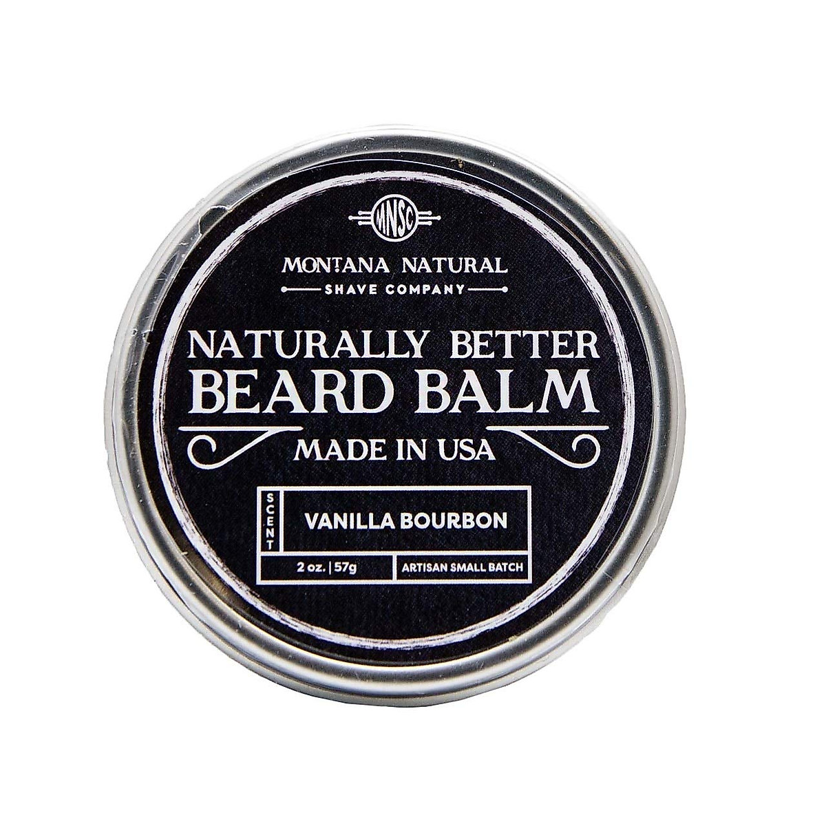 MNSC Small Batch Vanilla Bourbon Beard Balm for a Naturally Better Beard - All-Natural Beeswax and Plant-Based Oils, Petroleum-Free, Hypoallergenic, Handmade in USA