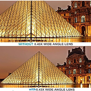 0.43x Optura HD Professional HD Wide Angle Lens with Macro Portion, Size (58mm),for Canon EOS 70D 77D 80D 90D Rebel T8i T7 T7i T6i T6s T6 SL2 SL3 DSLR Cameras