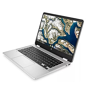 HP Chromebook x360 14-inch HD Touchscreen, 64GB eMMC, Intel Celeron N4020 2-in-1 Laptop (4GB RAM, USB-C, Wi-Fi, Webcam, SD Card Reader, Chrome OS) Silver, 14a-ca0036tg, Natural 14-14.99 inches