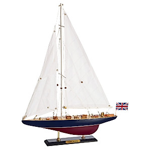 SAILINGSTORY Wooden Sailboat Model Ship Sailboat Decor Yacht Endeavour 1/100 Scale 1934 America's Cup Replica