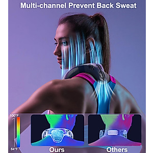 Neck Air Conditioner with Extra-large Cooling Plate, Portable Neck Fan 6000mAh Personal Cooling Travel Fan Innovative Back Air Outlet 3D Neck Cooler with LCD Display,3 Speeds/Refrigeration for Outdoor