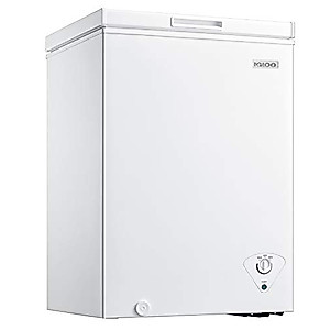 Igloo 3.5 Cu. Ft. Chest Freezer with Removable Basket and Front Defrost Water Drain,  Small Deep Freezer Perfect for Homes, Garages, and RVs, White