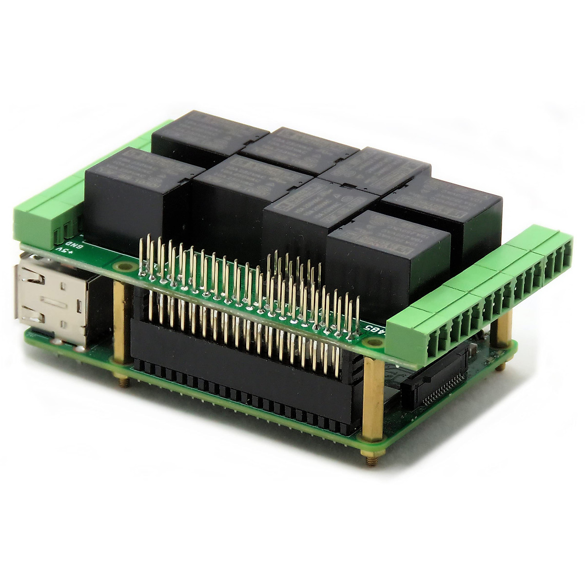 Eight RELAYS 8-Layer Stackable HAT for Raspberry Pi