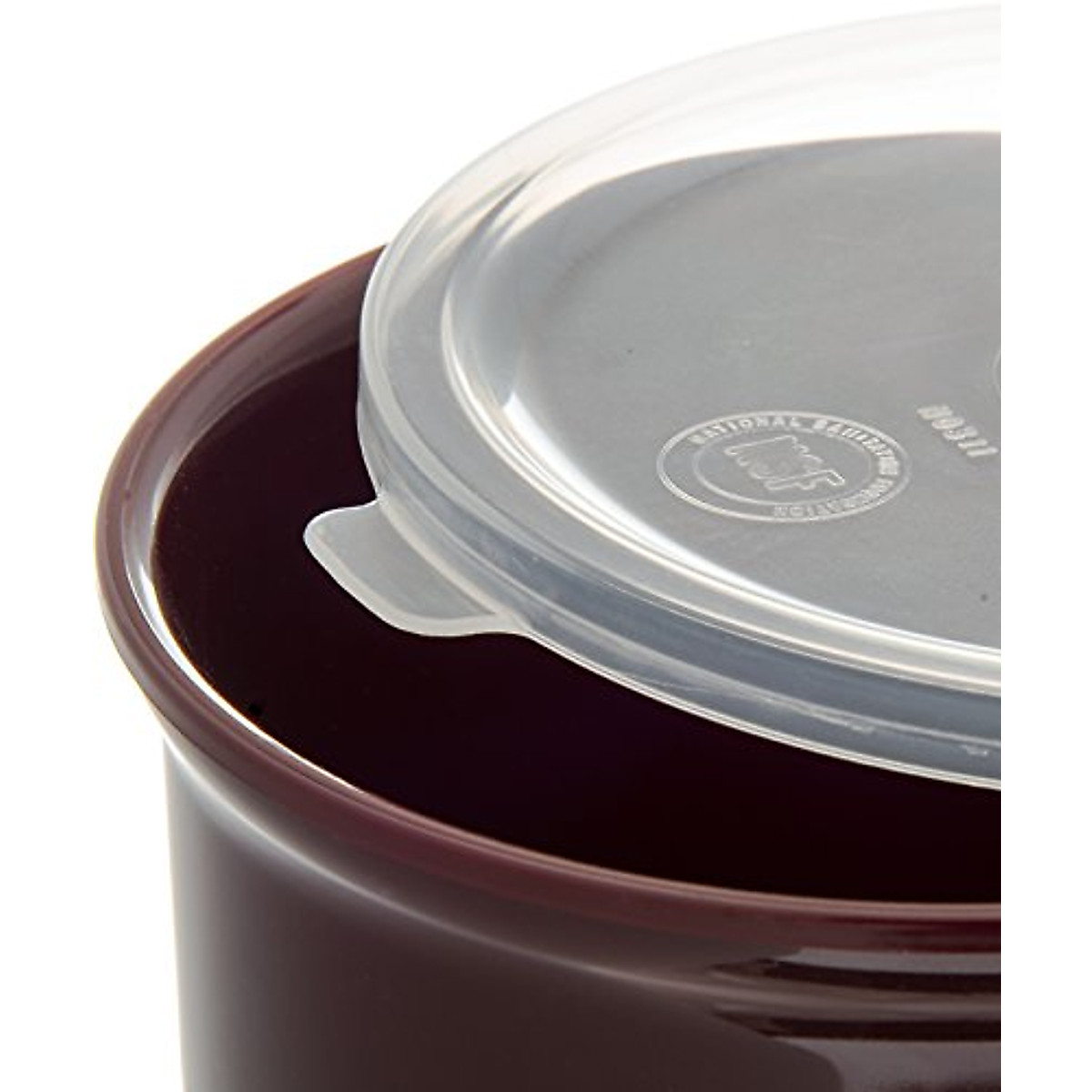 Carlisle FoodService Products Classic™ Round Storage Container with Lid, 1.2 Quart Crock, Brown