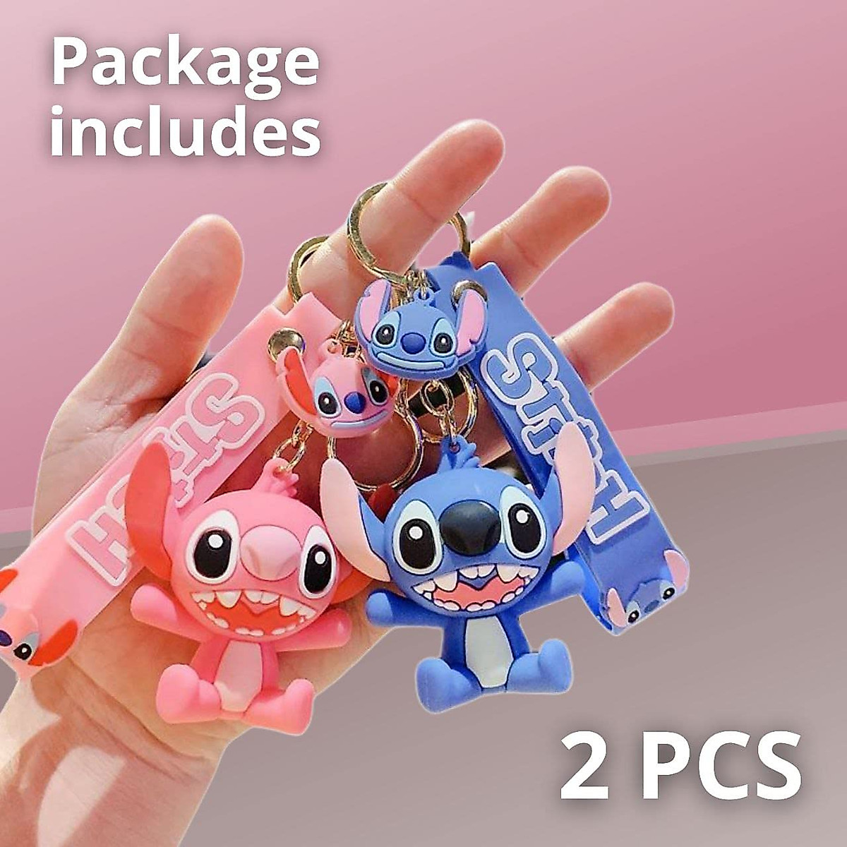 YARRD 2PCS Murine And Angel Keychain Cartoon Key Chains for Kids Girls Boys Keychain Gift for Birthday Christmas New Year Cartoon Couple Keychain for Keys Bag Phone Backpack