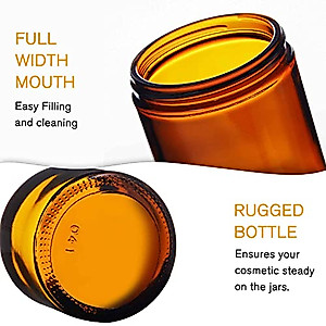 PrettyCare 24 Pack 8 OZ Amber Candle Jars for Making Candles, Round Glass Jar with Lids Leakproof Containers for Food Storage, Canning Jar for Spice, Liquid, Powder, Lotions