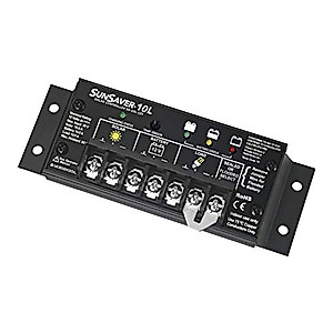 Morningstar SunSaver 10A PWM Solar Charge Controller 12V Batteries LVD, Solar Panel Controller Battery Controller Solar Controller 12V, Lowest Fail Rate Charge Controllers for Solar Panels