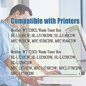 1 Pack Compatible for Brother WT-220CL Waste Toner Box WT-223CL Waste Toner Box Works with MCF-9340CDW HL-3140CW 3170CDW L3210CW L3230CDW L3270CDW 9130CW L3290CDW MFC-L3710CW L3770CDW (Black)
