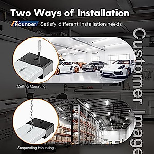 BBOUNDER 16 Pack Linkable LED Shop Light with Reflector, Super Bright 6500K Cool Daylight, 4400 LM, 4 FT, 48 Inch Integrated Fixture for Garage, 40W Equivalent 250W, Surface & Suspension Mount, Black