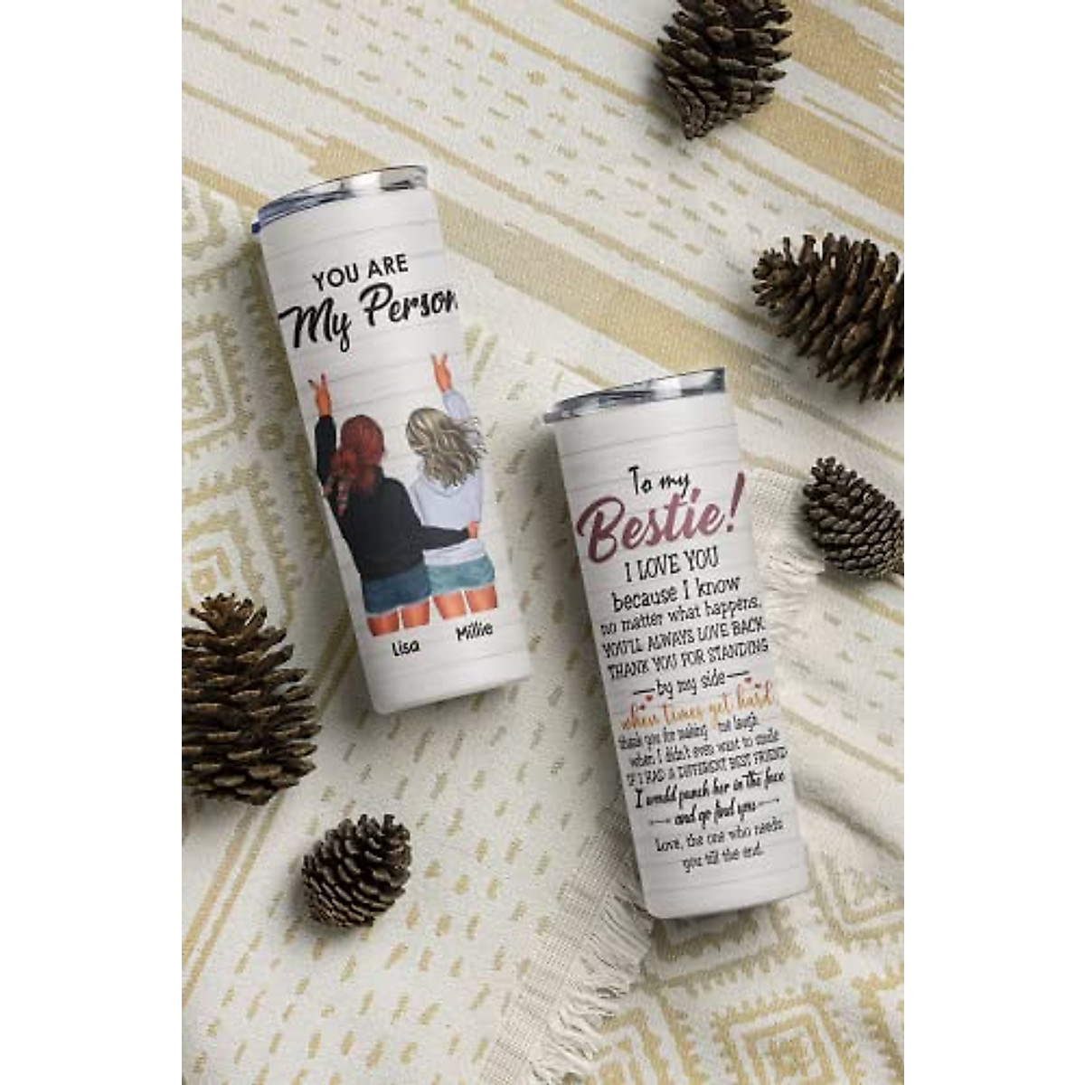 Zuhause Personalized To My Besties Tumbler, You Are My Person Coffee Mug, Camping Mug, Wine Tumbler Gifts For Her, Birthday Gifts For Bestfriend, Multi 1, 1 Count (Pack of 1)