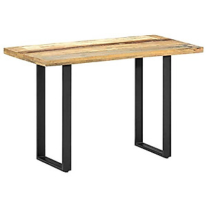 WHOPBXGAD Dining Table,Industrial Restaurant Counter, Wooden bar Table for Living Room, Dining Room, Bistro Table,47.2"x23.6"x29.9" Solid Reclaimed Wood