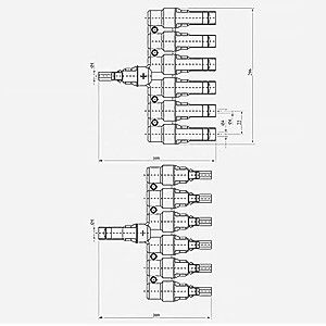 BAYM Solar Panel T Branch 6 to 1 6M/F + 6F/M Cable Connector Solar Wire Connector T-Type T6 Coupler Combiner(1 Pair)