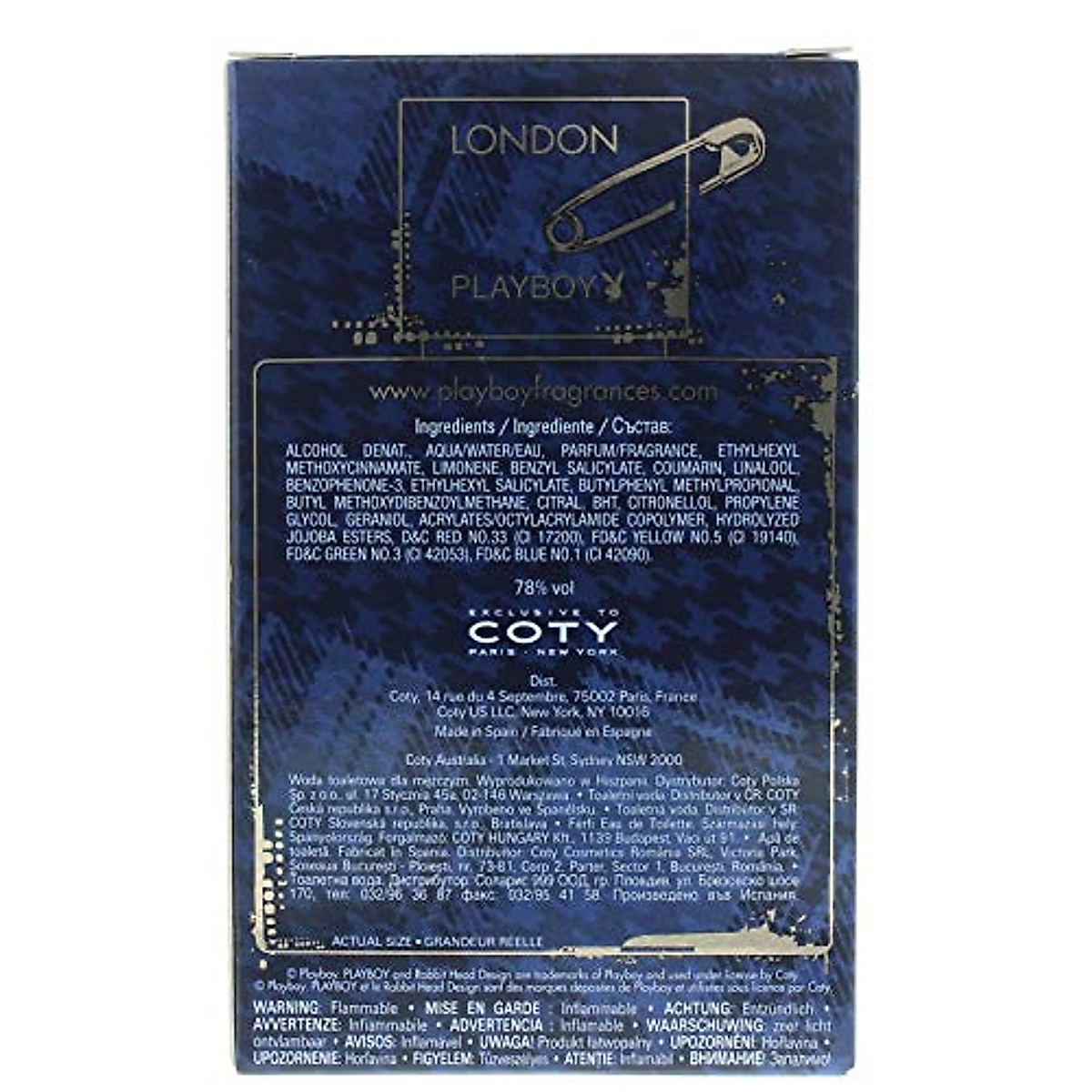 Playboy London Eau De Toilette Spray for Men 100ml/3.4 Oz