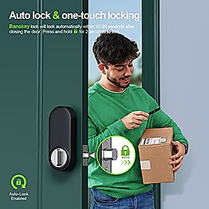 Fingerprint Keyless Entry Door Lock: Banskey Fingerprint Door Lock, Smart Locks for Front Door, Smart Door Lock, Combination Lock, Keypad Deadbolt Lock, Door Lock with Keypad, Digital Door Lock