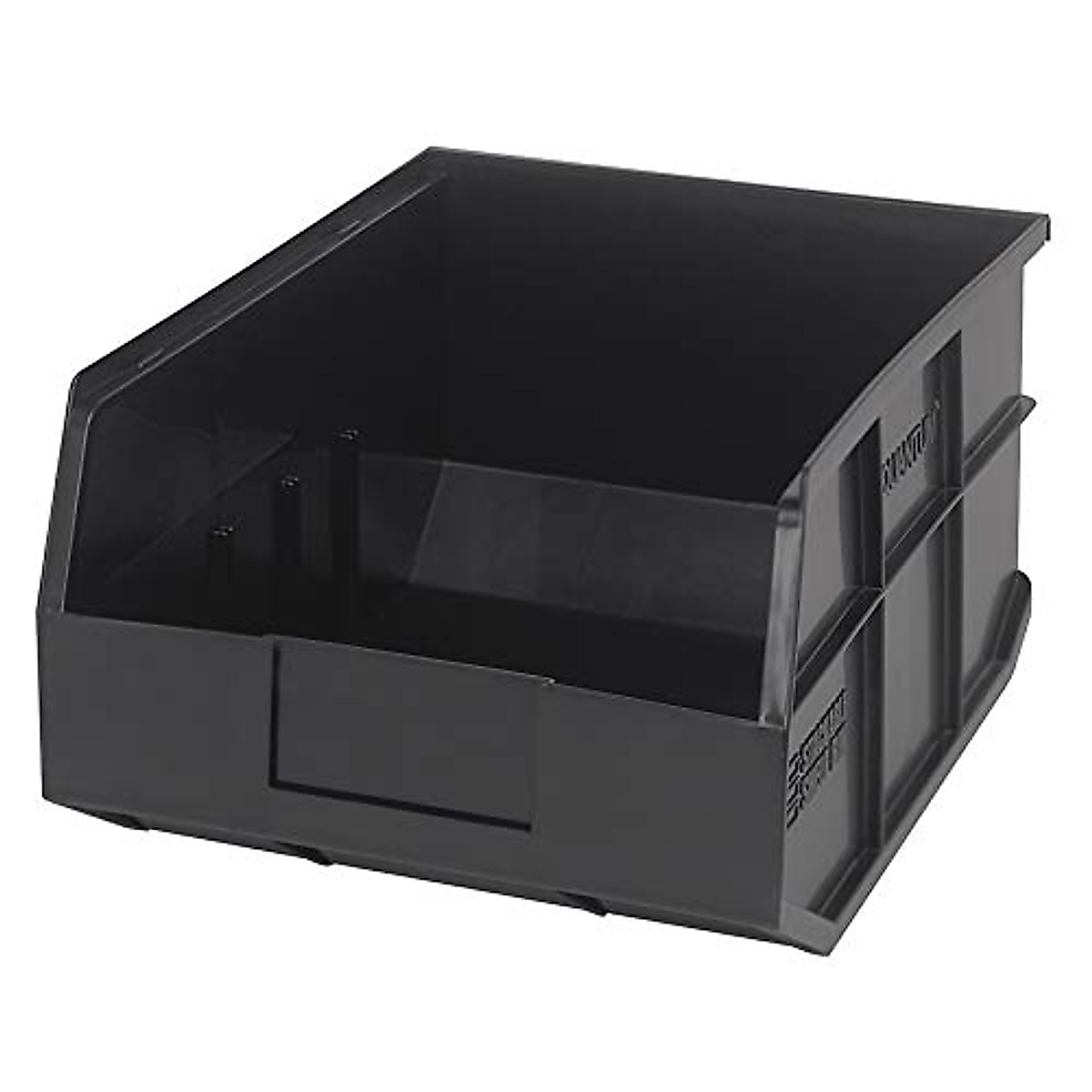 Quantum Storage K-SSB445BK-3 3-Pack Stackable Plastic Shelf Bin, 14" x 11" x 7", Black
