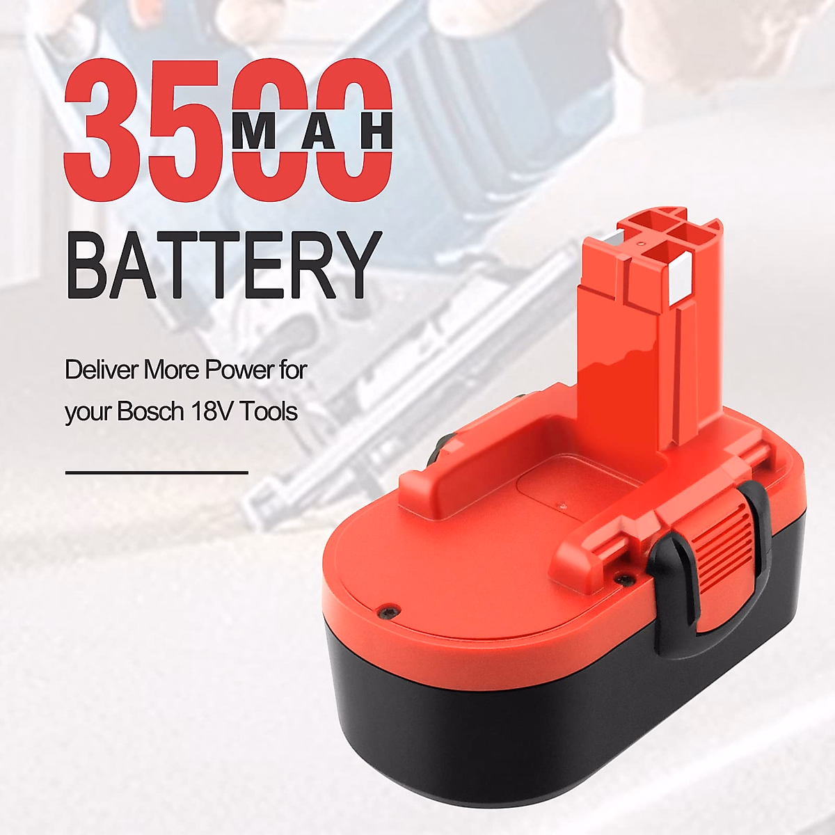 ADVTRONICS 2 Pack 18V 3.5Ah Replacement Battery Compatible with Bosch BAT181 BAT025 BAT026 BAT160 BAT180 BAT189 PSR 18 VE-2 GSR VE-2 GSB 18 VE-2 13618 22618 23618 1644K 1662B 3860CK (Ni-MH)