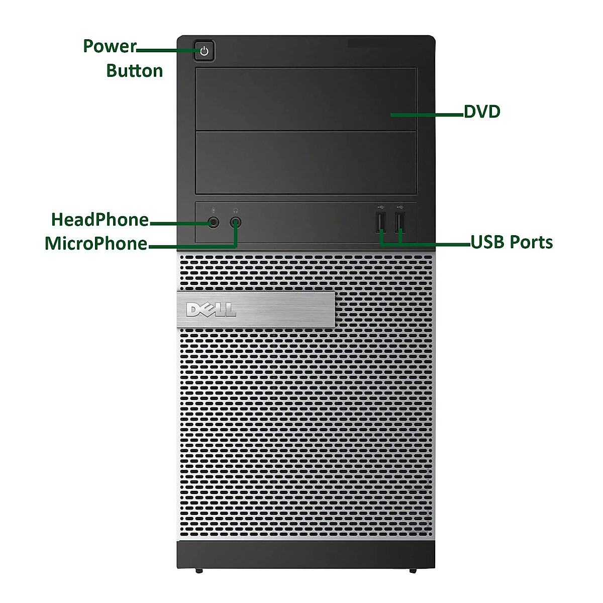 Dell Optiplex Tower Computer Gaming PC [ Intel Core i5 Processor, 8GB Ram, 128GB SSD, 1TB Hard Drive, HDMI, Wireless WiFi] AMD Radeon RX 550 4GB, Windows 10, Black (Renewed)